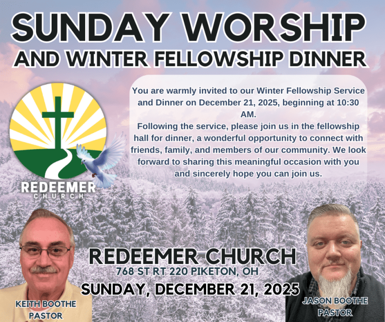 Winter Fellowship Dinner This Sunday! – Redeemer Church